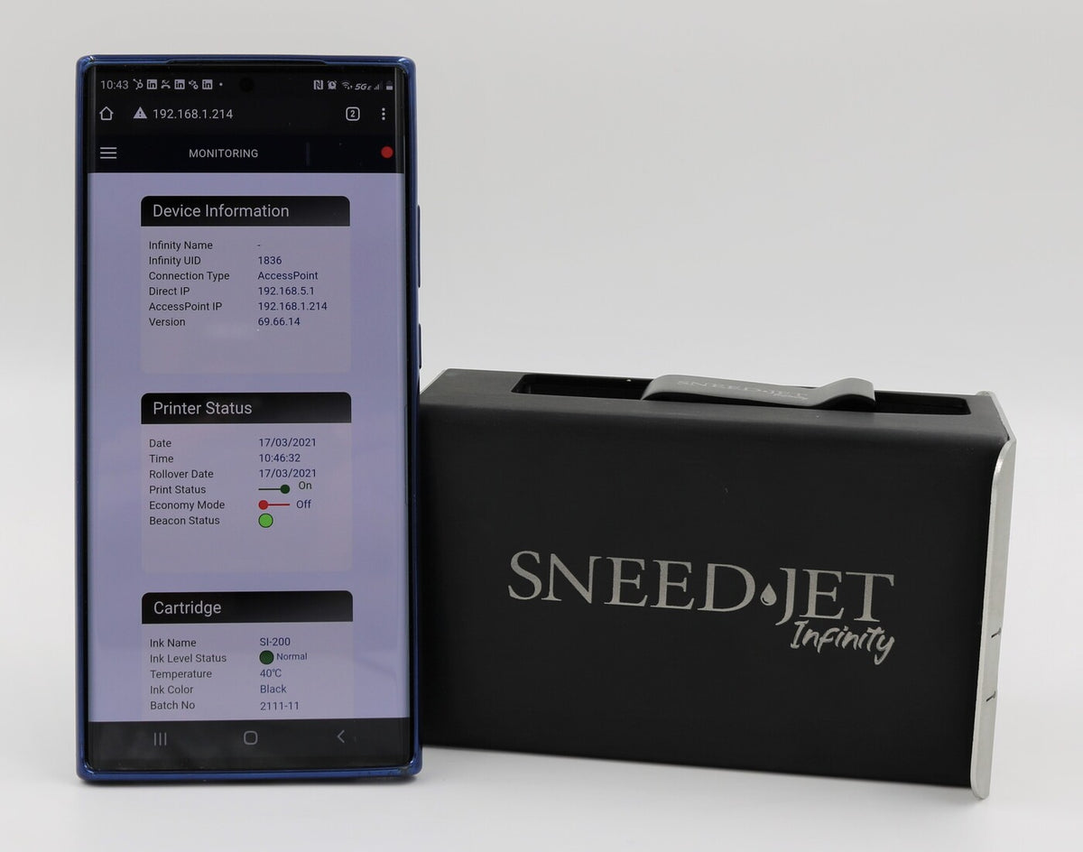 Sneed Jet® Infinity Inkjet Coder For Date Coding And Lot Coding